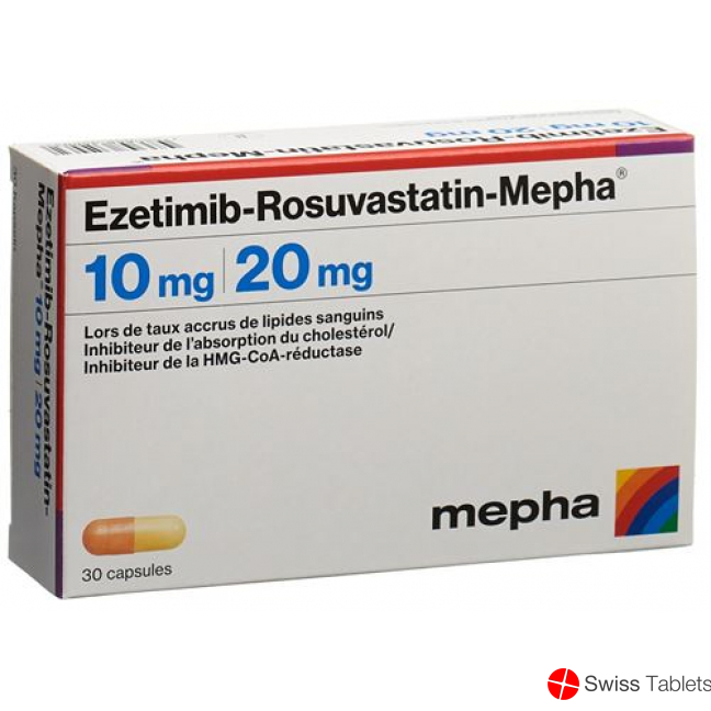 Buy online Ezetimib Rosuvast Mepha Kapseln 10mg/20mg 90 Stück at SWISS ...