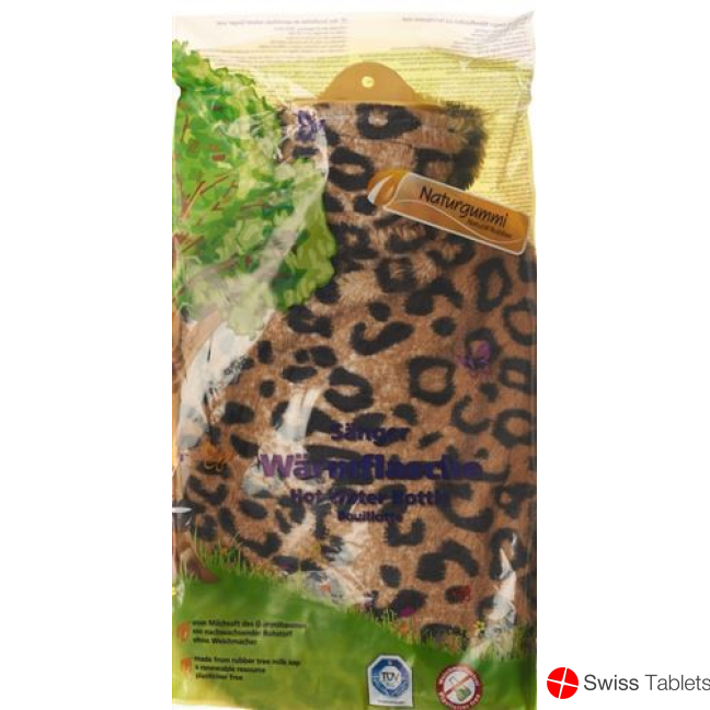 SÄNGER Wärmflasche 2l Velourbezug Leopard