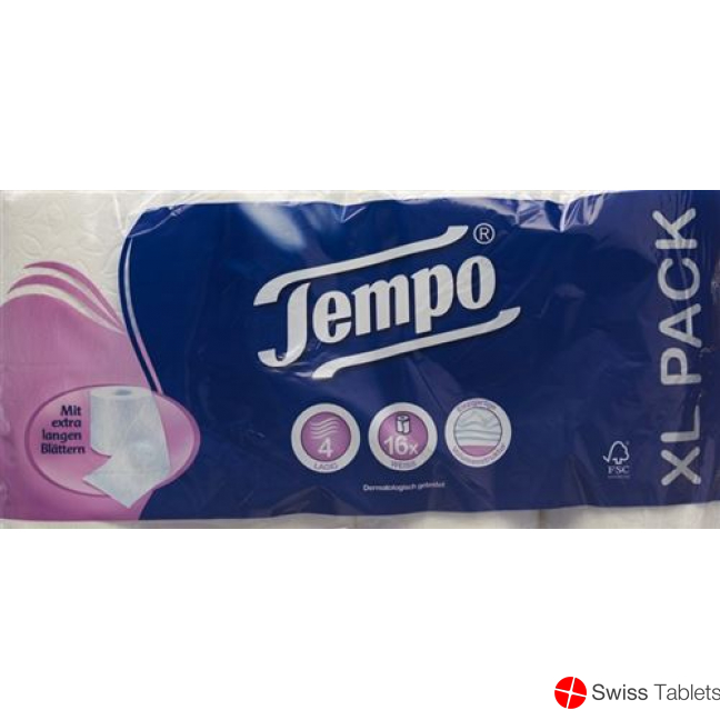 Tempo Toilettenpapier weiss 4lagig 120 Blatt 16 Stk