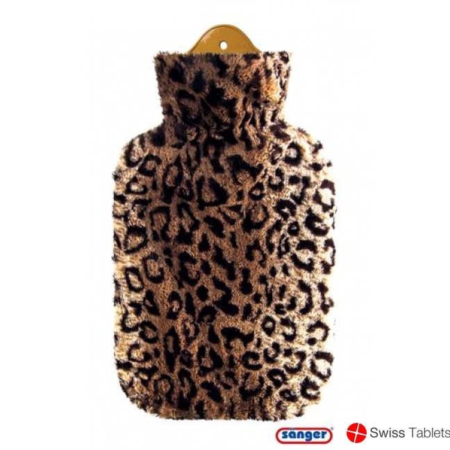 SÄNGER Wärmflasche 2l Velourbezug Leopard