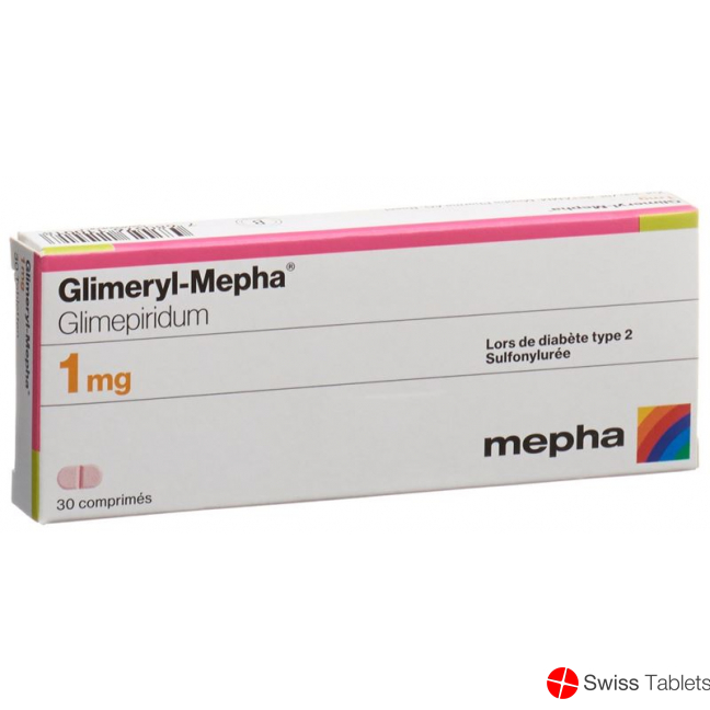 Buy online Glimeryl Mepha Tabletten 1mg 30 Stück at SWISS TABLETS