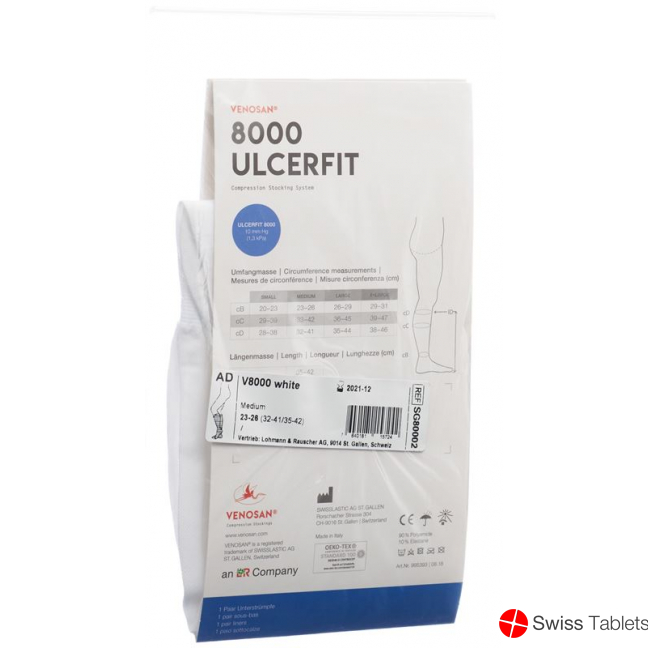 Venosan 8000 Ulcerfit A-d L 10mm Hg 1 pair at SWISS TABLETS