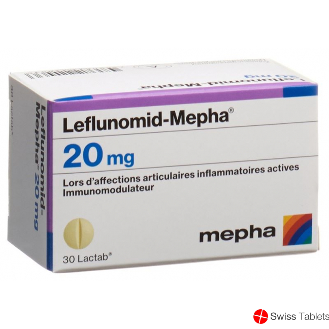 Buy online Leflunomid Mepha Lactabs 20mg 30 Stück at SWISS TABLETS