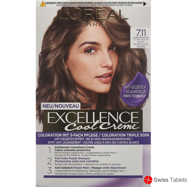 Excellence Cool Creme 7.11 Ultra Cool Blonde at SWISS TABLETS