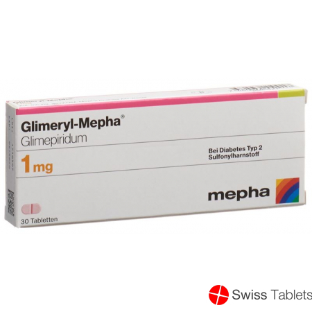 Buy online Glimeryl Mepha Tabletten 1mg 30 Stück at SWISS TABLETS