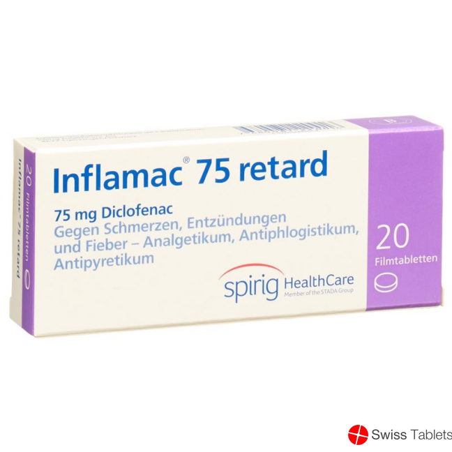 Buy online Inflamac 75 Retard Filmtabletten 75mg 20 Stück at SWISS TABLETS