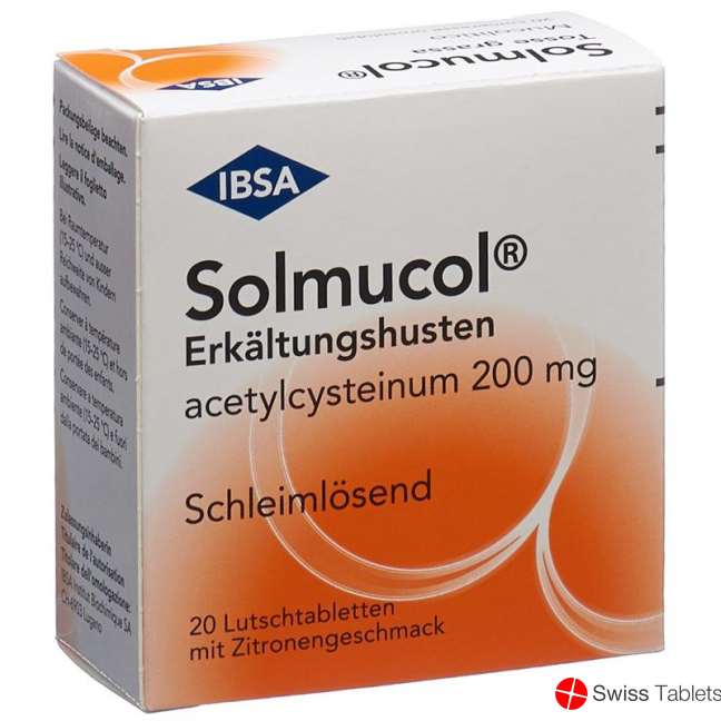 Buy online Solmucol 200mg 20 Lutschtabletten at SWISS TABLETS