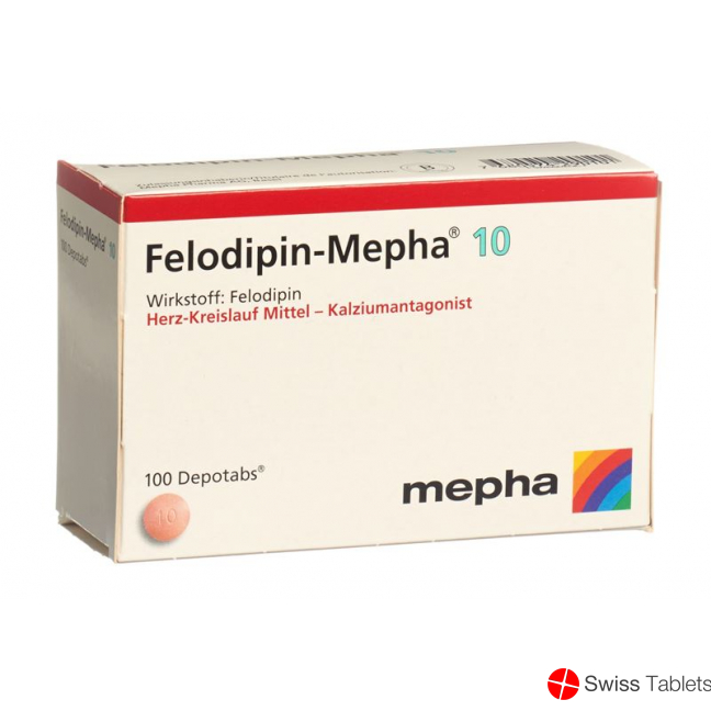 Buy online Felodipin Mepha Depotabs 10mg 100 Stück at SWISS TABLETS