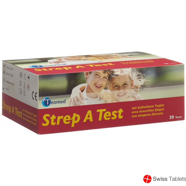 Strep A Test Teomed mit beflocktem Tupfer 20 Stk