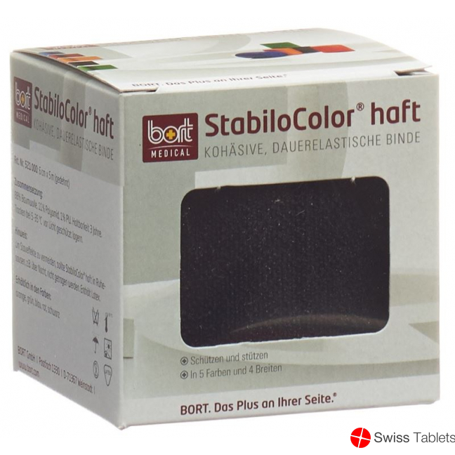 Bort Stabilo Color Bandage 6cmx5m Cohesive Black at SWISS TABLETS
