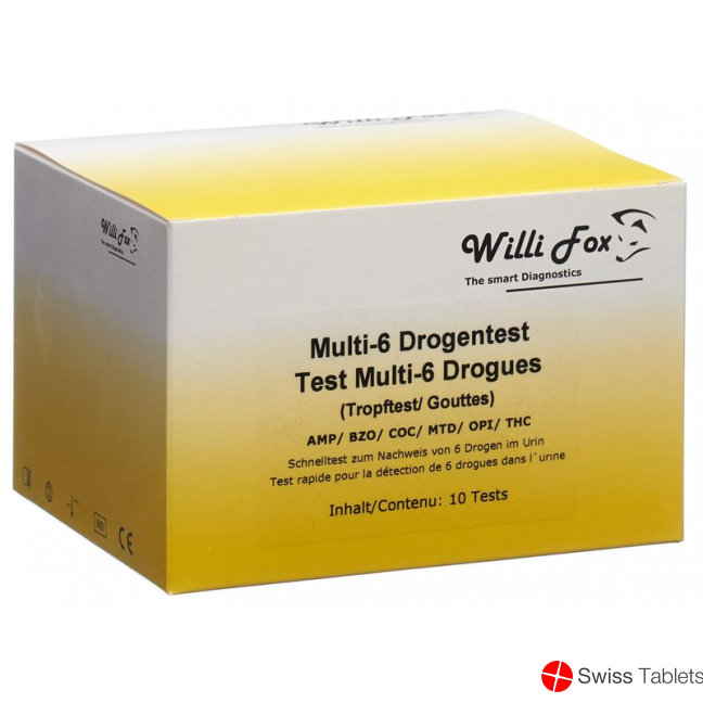 Willi Fox Drogentest Multi 6 Drogen Urin 10 Stk