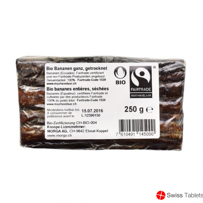 Morga Bananen ganz getrocknet Bio Fairtrade 250 g