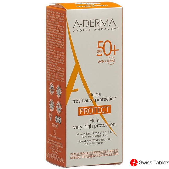 Buy online A-derma Protect Fluid SPF 50+ 40ml at SWISS TABLETS