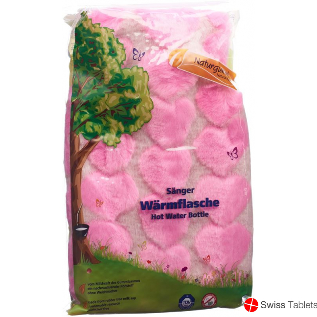 Sänger Hot-water bottle 0.8L plush cover Valentina