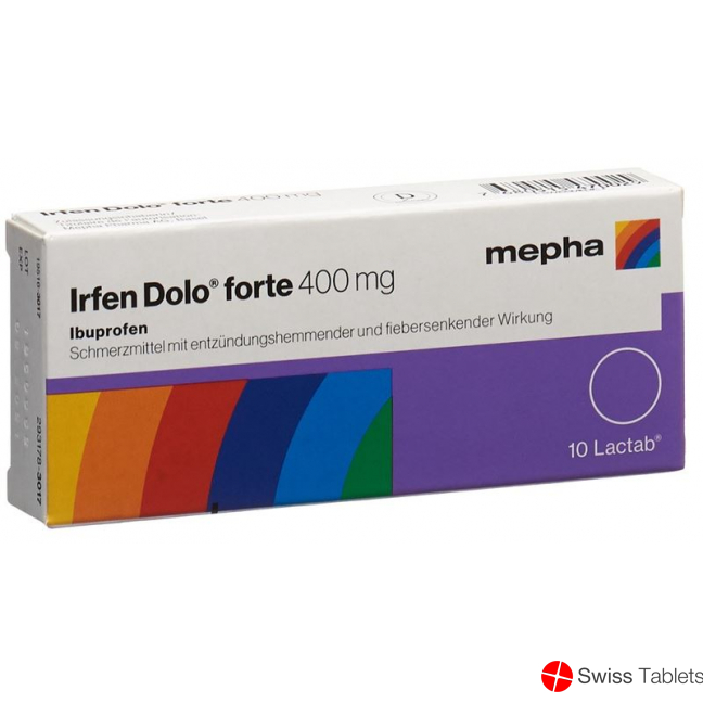 Buy online Irfen Dolo Forte Lactab 400mg 10 Stück at SWISS TABLETS