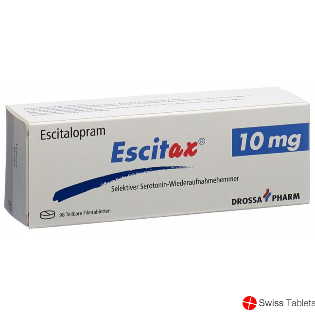Buy online Escitax Filmtabletten 10mg 98 Stück at SWISS TABLETS