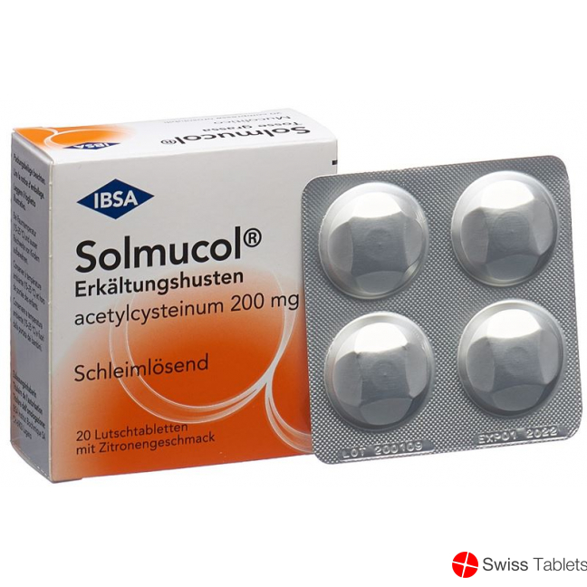 Buy online Solmucol 200mg 20 Lutschtabletten at SWISS TABLETS