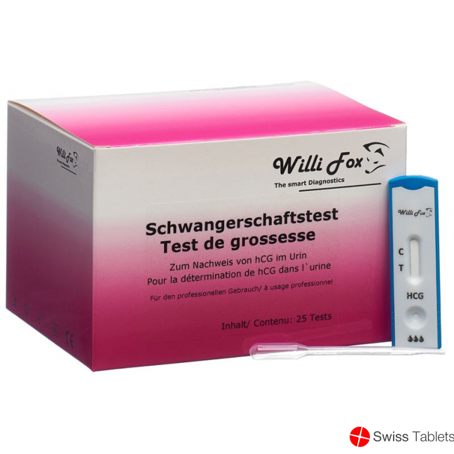 Willi Fox Schwangerschaftstest Urin 25 Stk