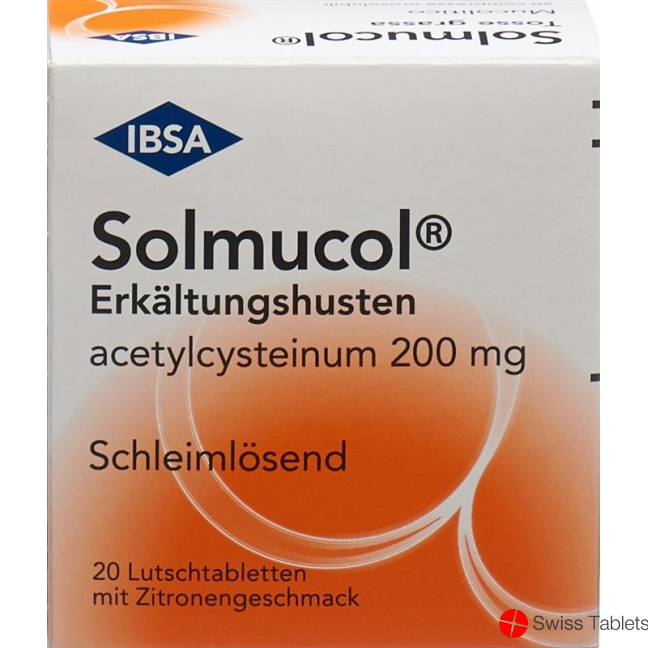 Buy online Solmucol 200mg 20 Lutschtabletten at SWISS TABLETS